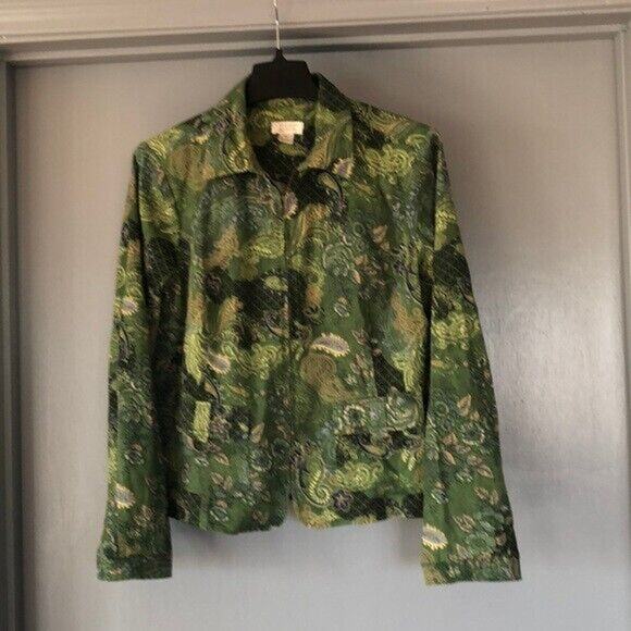 Christopher & Banks | Jackets & Coats | Christopher Banks Green Paisley ...